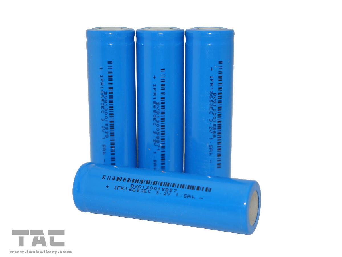 Lithium Besi Fosfat Baterai IFR18650 3.2V LiFePO4 1400mAh Untuk Senter